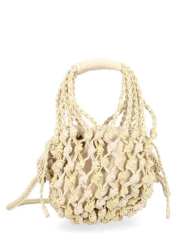 ALYSI Mini Woven Crossbody Bag - Ivory