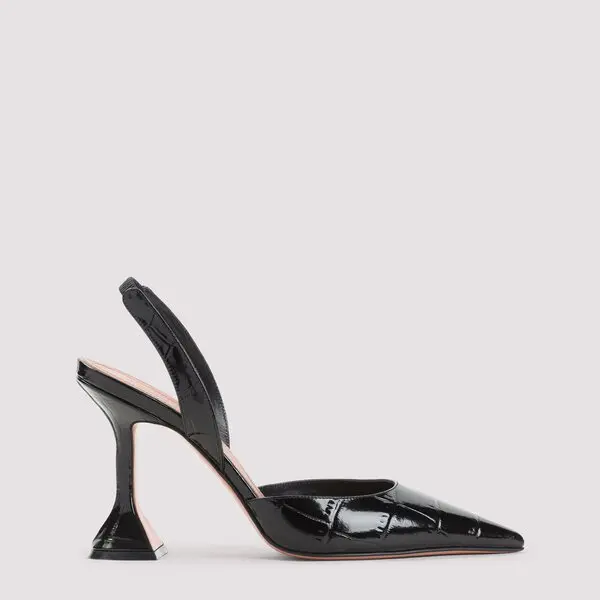 Amina Muaddi Leather Holli Sling 95 Mules