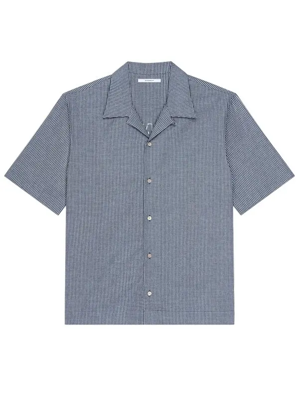Givenchy Checkered Short-sleeved Cotton Shirt For - Blu