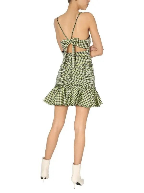 Philosophy Di Lorenzo Serafini Halterneck Gingham Print Dress - Yellow