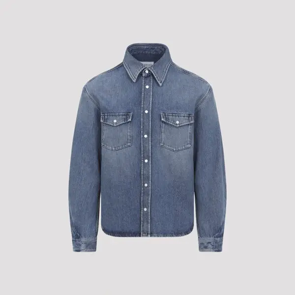 Givenchy Couture Seam Shirt In Shadow Washed Denim