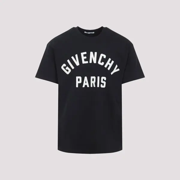 Givenchy T-shirt In Cotton With Paris Embroidery - Black