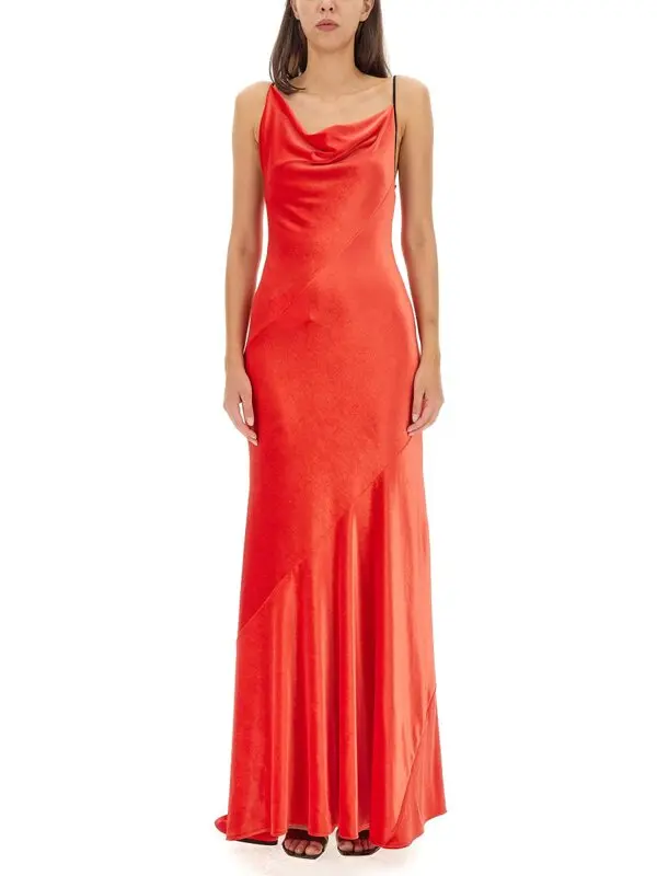 Philosophy Di Lorenzo Serafini Spaghetti Strap Asymmetrical Hem Maxi Dress - Red