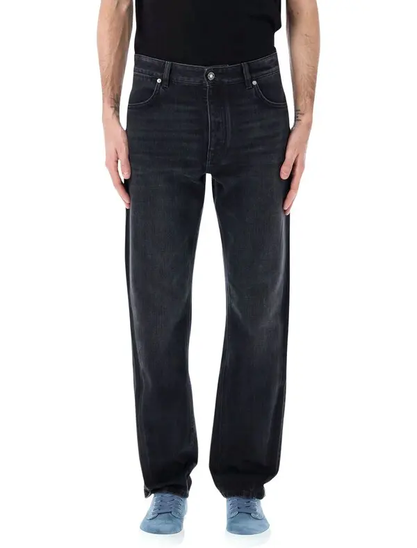 Givenchy Couture Seam Straight Fit Shadow Washed Jeans - Black