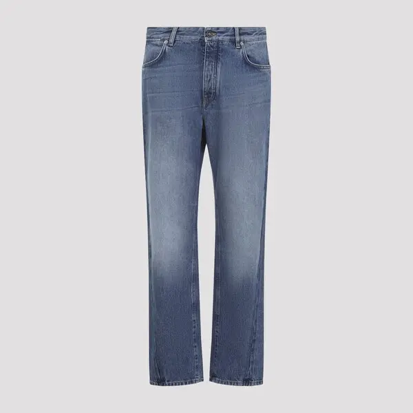 Givenchy Couture Seam Straight Fit Shadow Washed Jeans - Blue