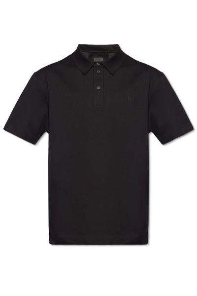Givenchy Embroidered-monogram Cotton Polo Shirt - Black