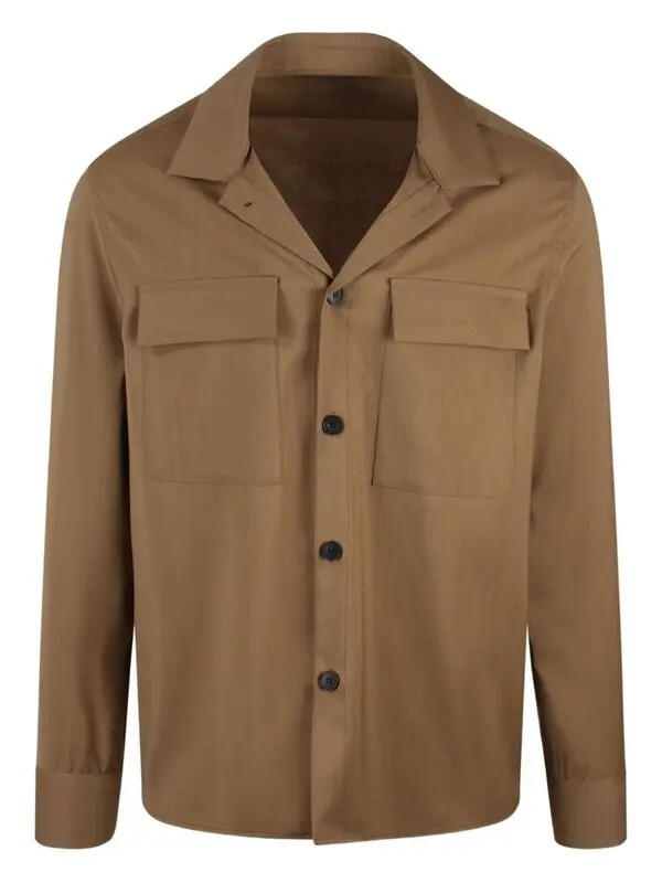 LOW BRAND Wool Button-up Shirt