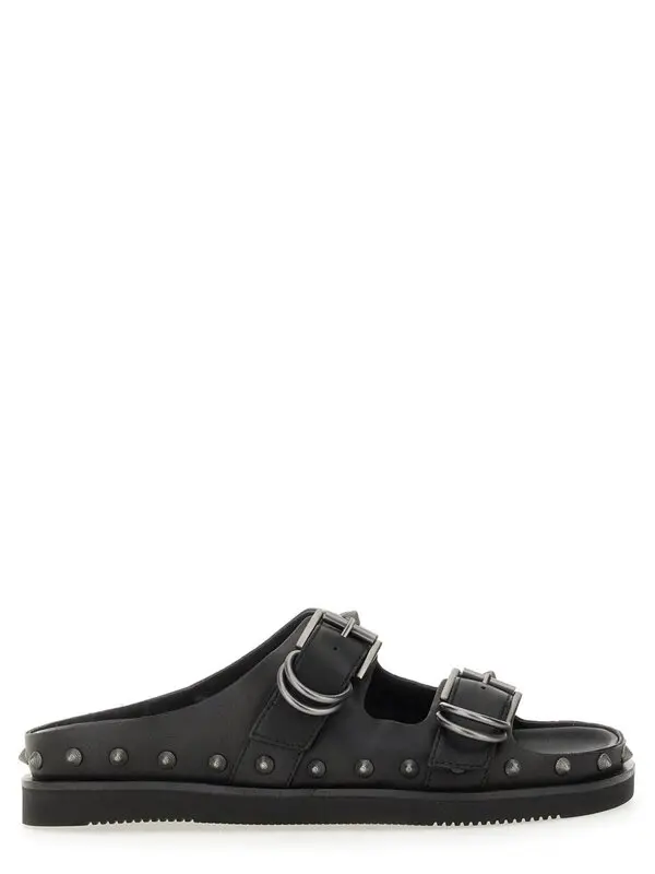 Ash Urus Buckled Sandals With Stud Detailing - Black