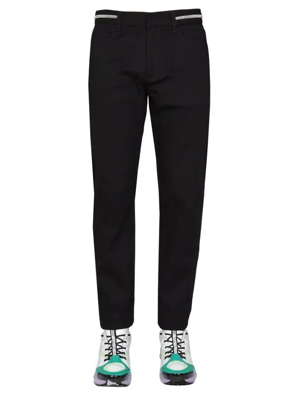 Givenchy Slim Fit Cotton Denim Jeans With Metallic Detail - Black