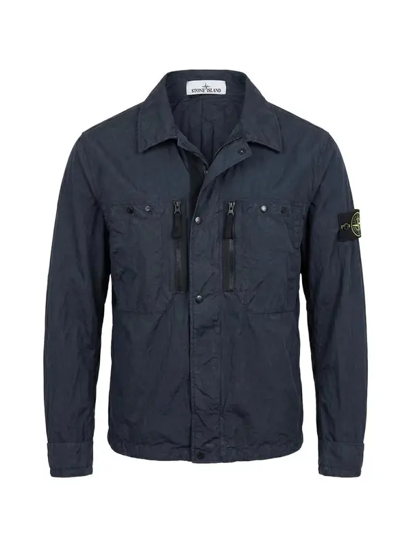 Stone Island Overshirt Jacket With Zip Closure