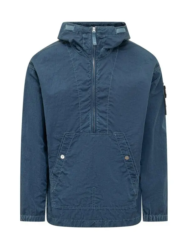 Stone Island Mini Jacket With Hood And Kangaroo Pocket