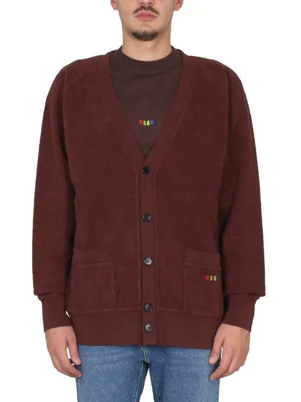 MSGM V-neck Cardigan - Brown