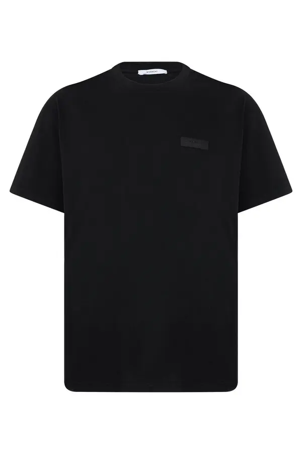 Givenchy T-shirt In Cotton With Paris Gros Grain - Black
