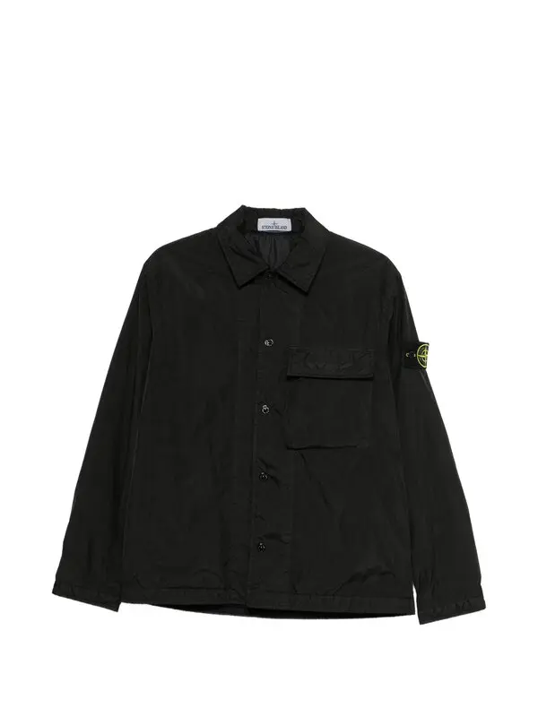 Stone Island Painted Nylon Overshirt Size - Black