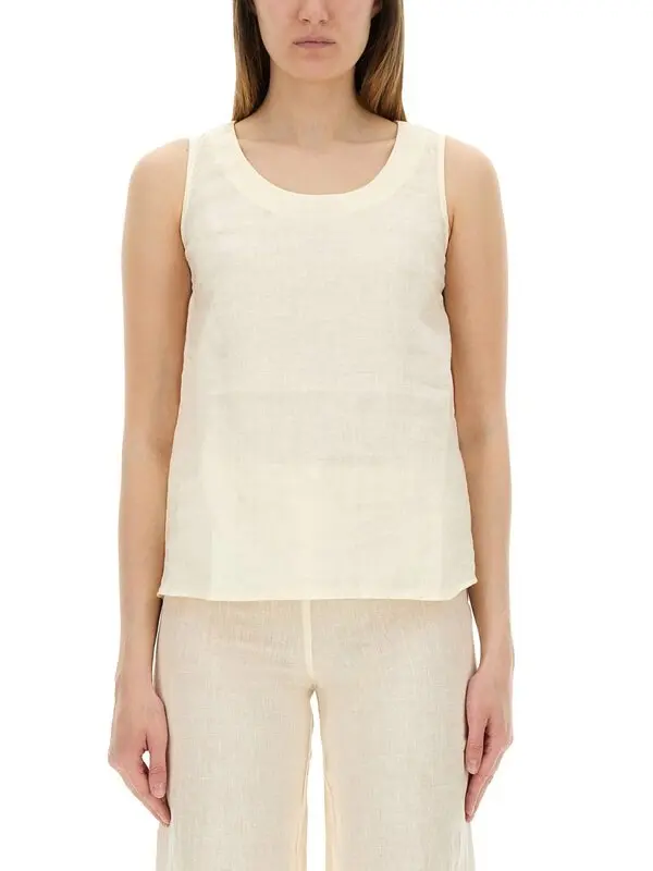 120% Lino Essential Linen Top