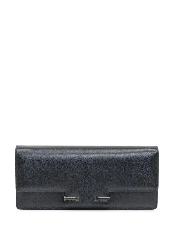 TOM FORD Elegant Mini Leather Clutch With Metallic Closure