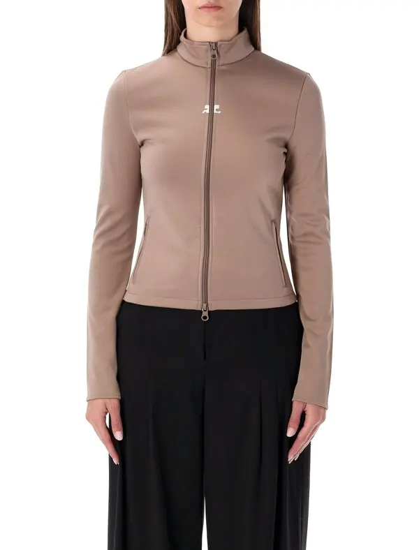 COURREGES Jersey Zip Jacket - Mocha