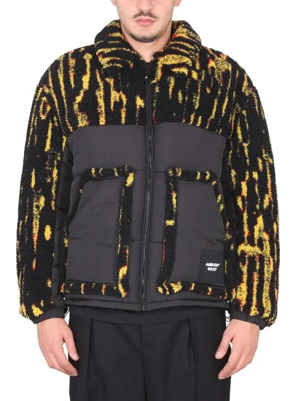 AMBUSH Faux Shearling Quilted Jacket - Yellow