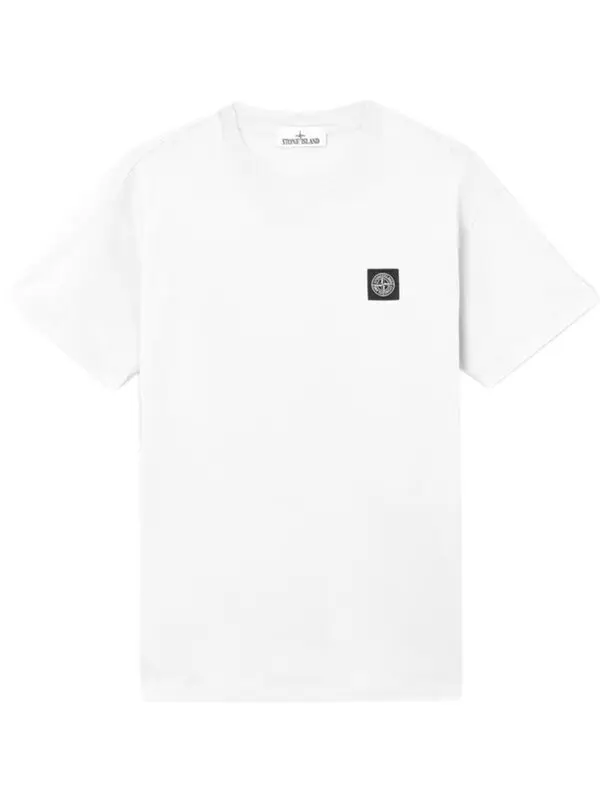 Stone Island Ribbed Neckline T-shirt Size - White