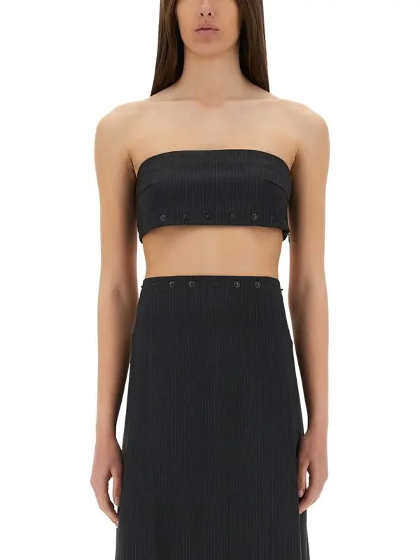 Paloma Wool Classic Wool Blend Top - Charcoal