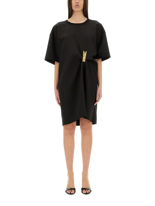 Moschino Embroidered Oversized Dress - Black