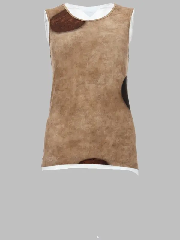 UMA WANG Polka Dot Detailed Sleeveless Top - Beige