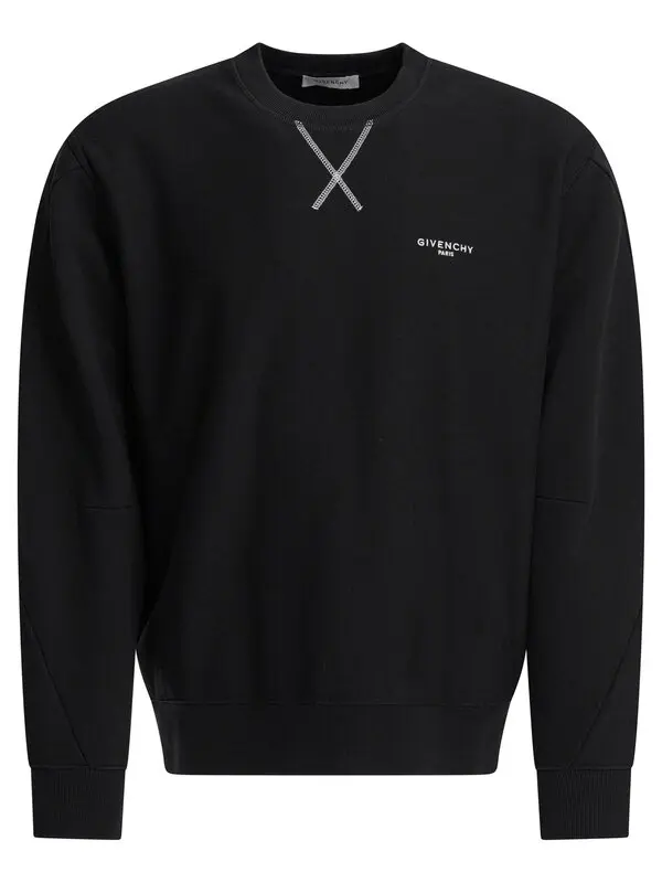 Givenchy Essential Sweatshirt With Contrast Stitching - Black