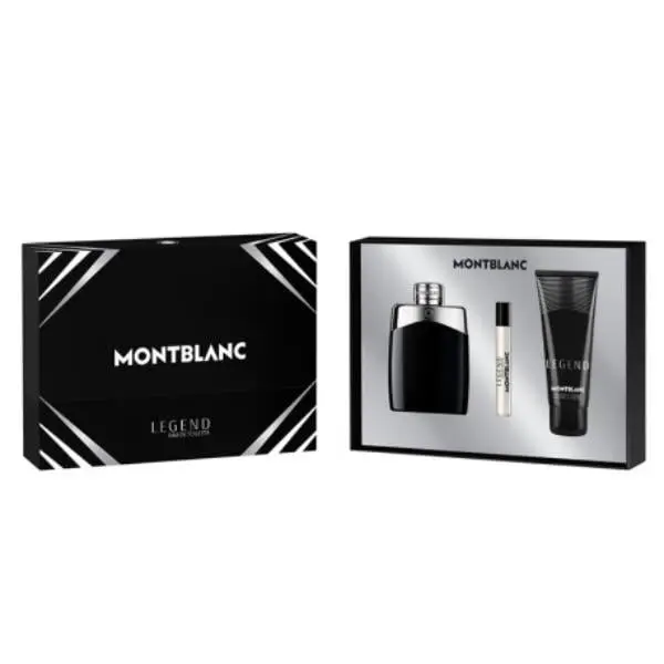Montblanc Legend M 3 Piece Set: 100ml Edt Spray, 7.5ml Mini Edt Spray, 100ml Shower Gel