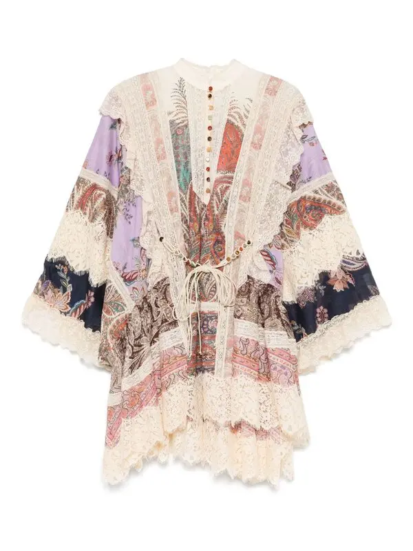 Zimmermann Rhiannon Printed Cotton Mini Dress - Multicolour