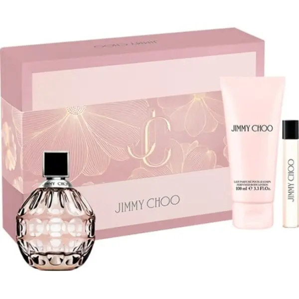 JIMMY CHOO Elegant 3-piece Fragrance Set: 100ml Edp Spray + 7.5ml Mini Edp + 100ml Body Lotion - Default