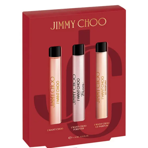 JIMMY CHOO Mini Travel Perfume Set: 3 X 10ml Eau De Parfum Sprays I Want Choo Collection - Default