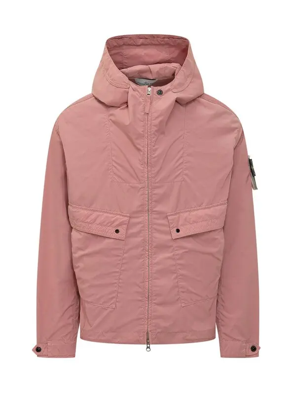 Stone Island Mini Utility Shorts With Hood And Pockets - Oleander