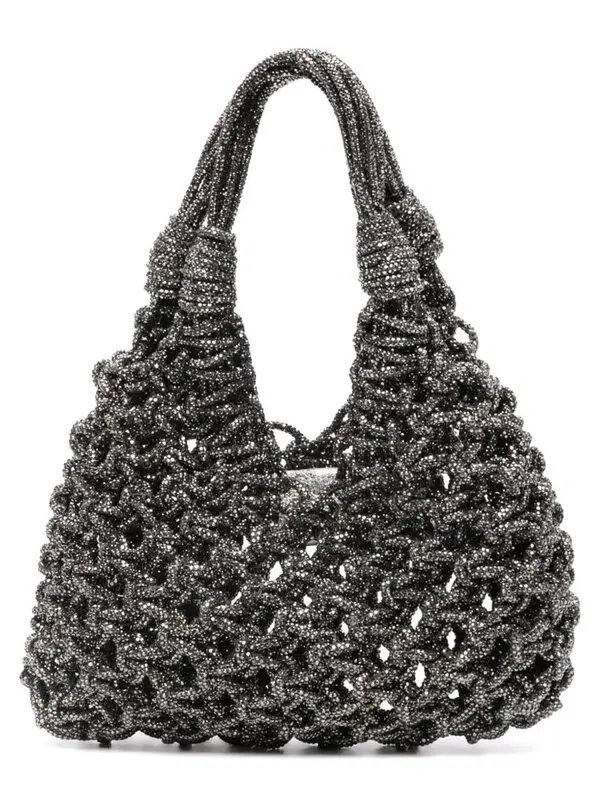 HIBOURAMA Vannifique Crystal-studded Woven Handbag - Multicolour