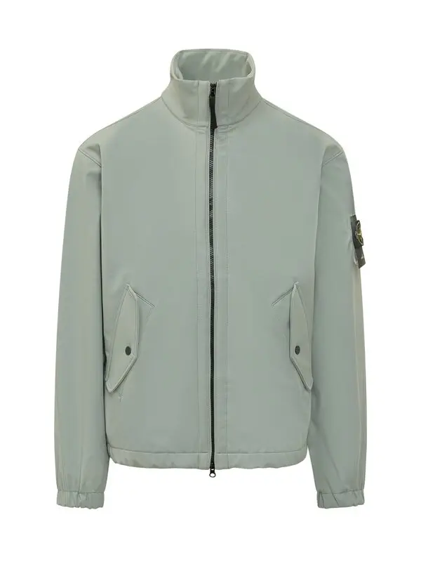 Stone Island Jacket Tecnica With Zip And Patch Logo Ss26