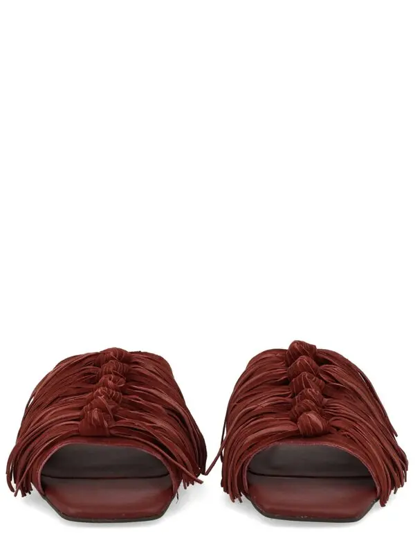 Ash Chic Mini Flats With Fringe Detailing - Brown