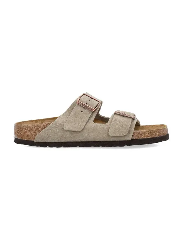 BIRKENSTOCK Double Strap Suede Sandals - Beige