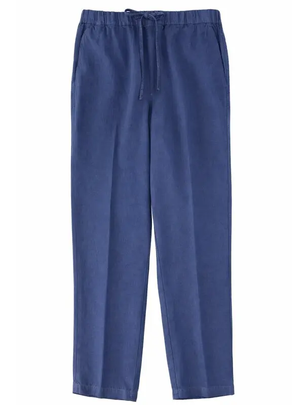 120% Lino Lightweight Linen Trousers - Blue