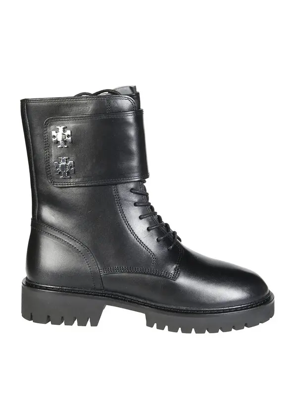 Tory Burch Turnlock Lug Sole Boots - Nero