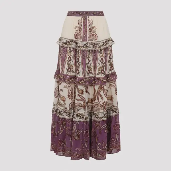 Farm Rio Delicate Ainika Viscose Long Skirt - Multicolour