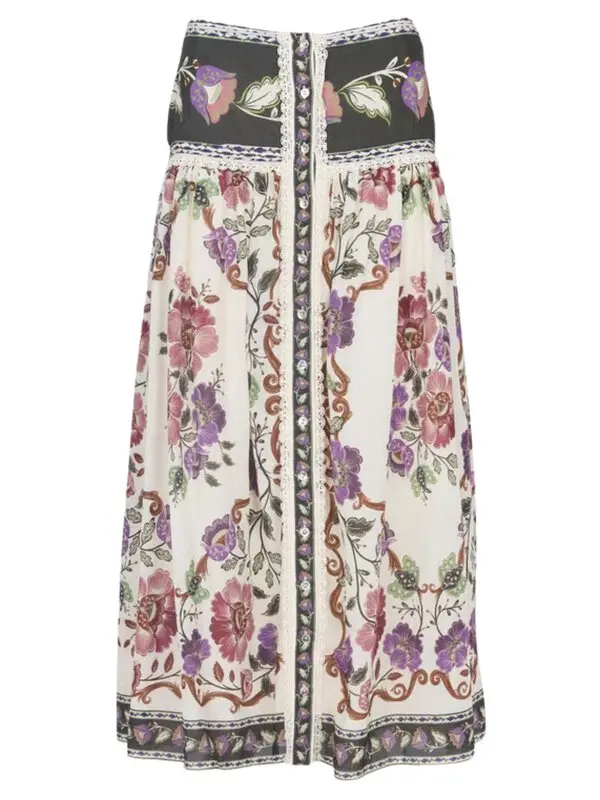Farm Rio Floral Print Mini Skirt - Multicolor