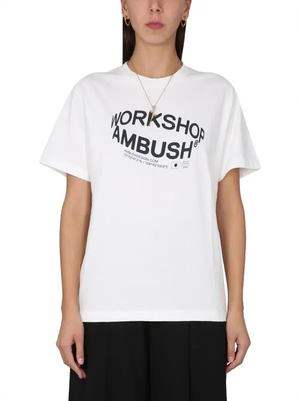 AMBUSH Crawling Logo Print T-shirt - White