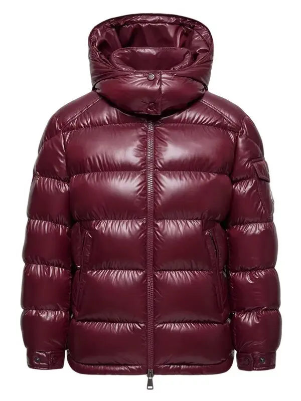Moncler Down-filled Hooded Zip-up Jacket - Rosso