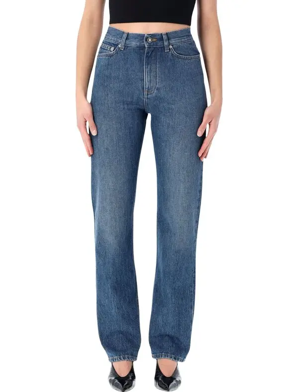 Givenchy Straight Fit Jeans With Engraved Button Detail - Medium Blue