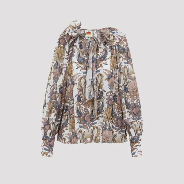 Farm Rio Delicate Flowers Stripes" Printed Blouse - Multicolour