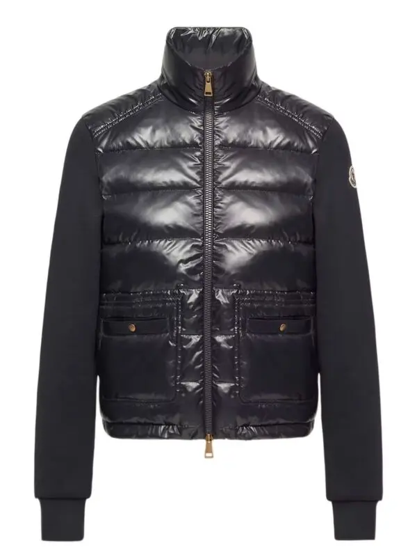 Moncler Down-filled Stand Collar Zip Closure Sweater - Blu