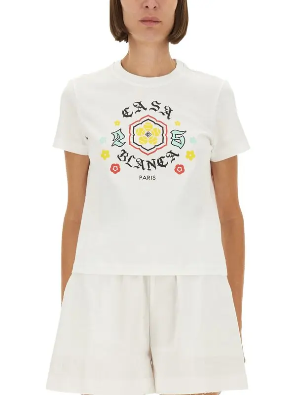 Casablanca Fitted Organic Cotton T-shirt - White