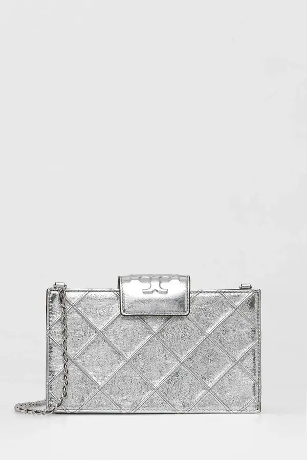 Tory Burch Mini Chain Wallet In Trendy Metallic Finish