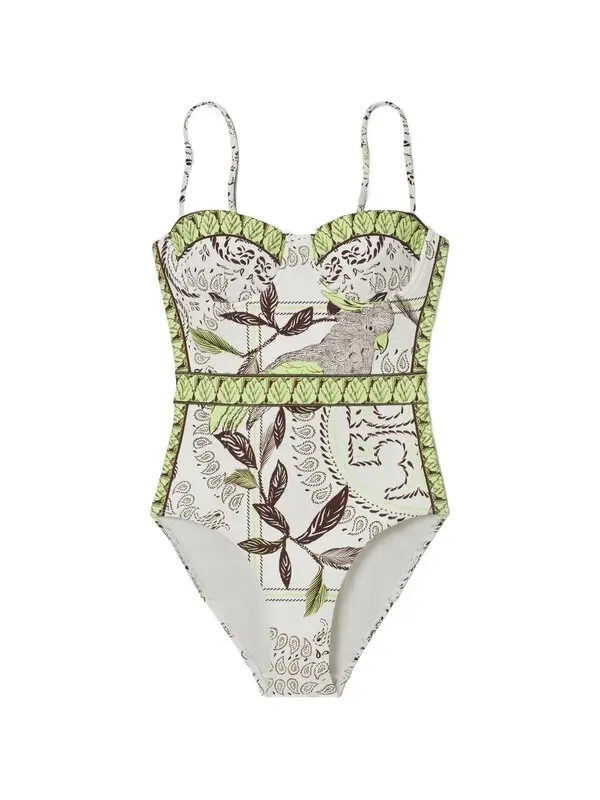 Tory Burch Balconette Swimsuit With Paisley Print - Multicolour