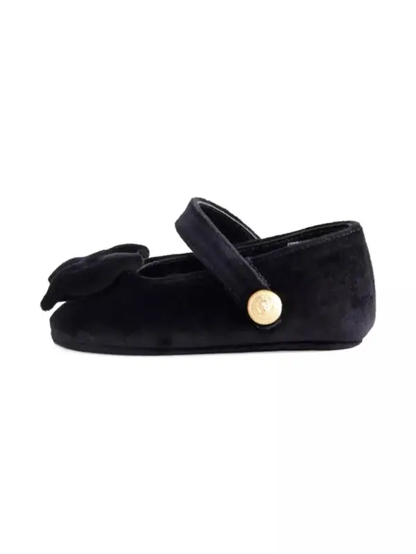 Balmain Mini Ballet Flats With Bow - Black