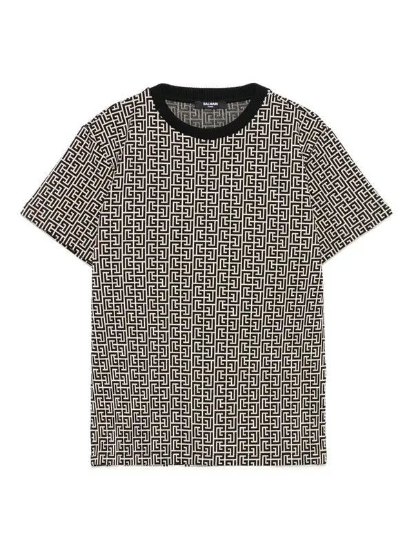 Balmain All-over Monogram T-shirt - Black